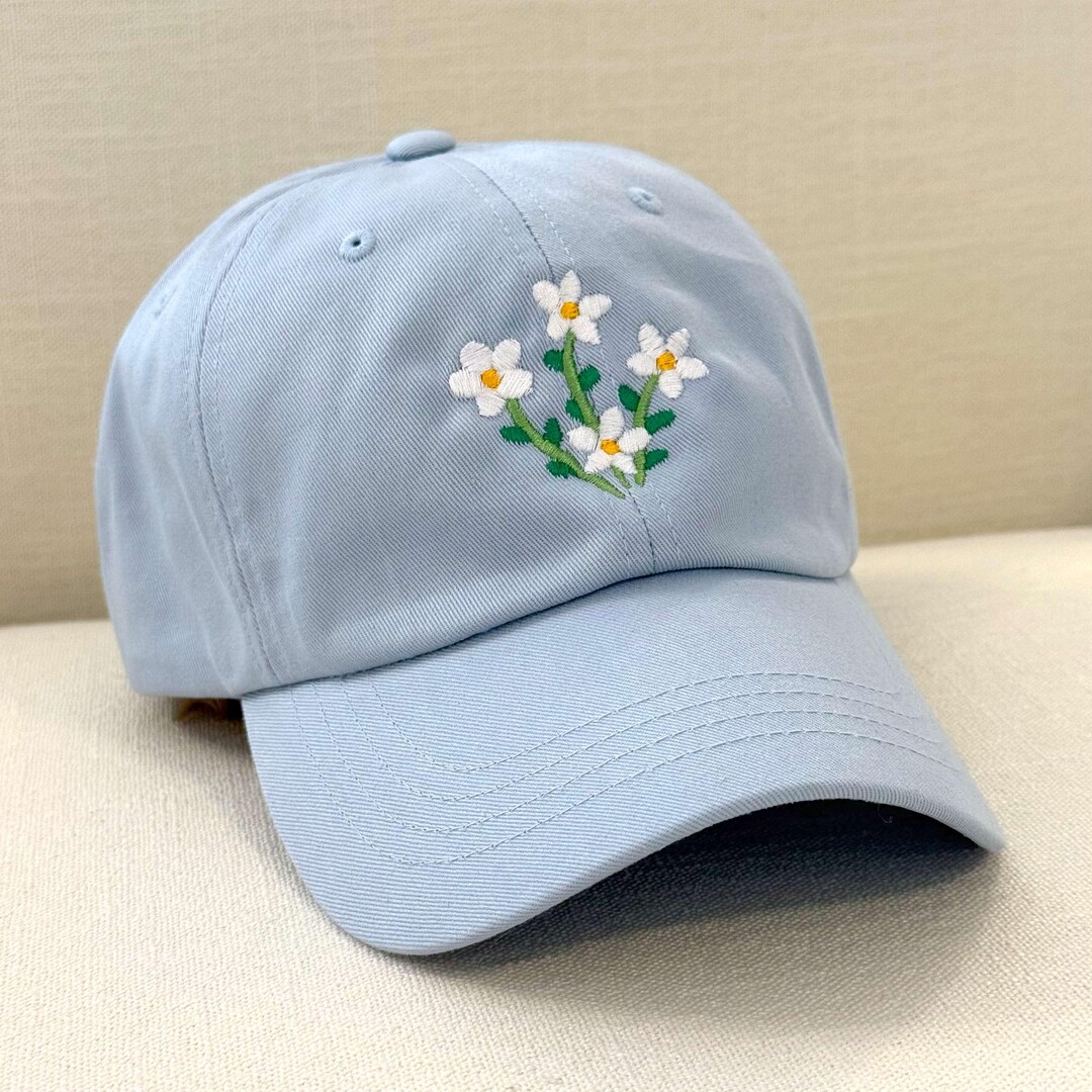 Embroidered Daisy, Ladies Baseball Cap, Sun Hat for Women, Daisy ...