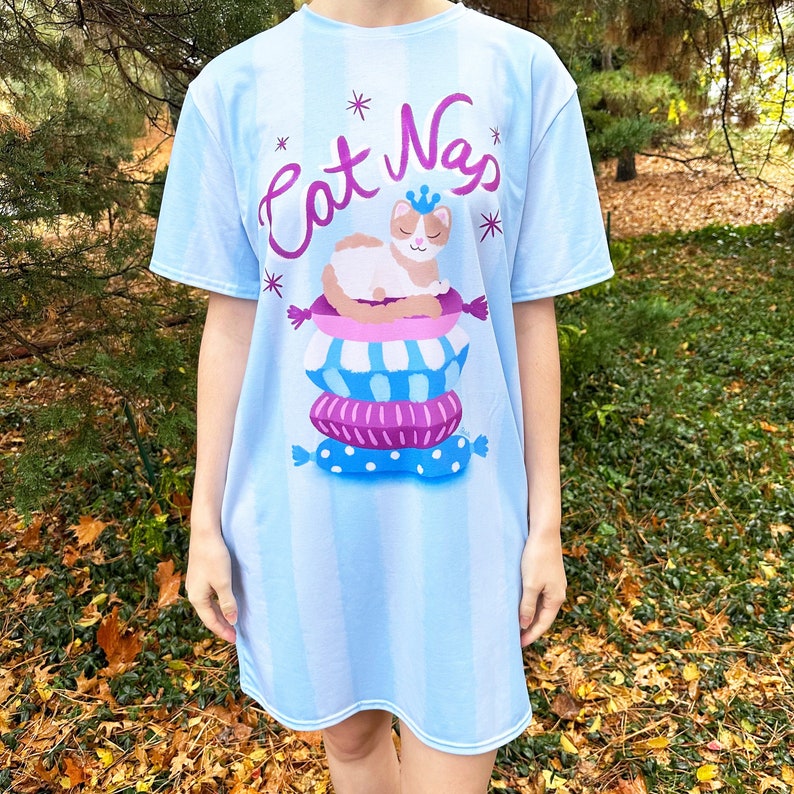 Cat Nap Nightgown, Cat Pajamas Women, Cat Nightgown, Cat Mom Pajamas ...