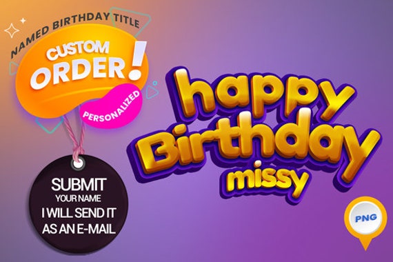 Birthday Title Birthday Title With Name Birthday Title PNG | Etsy