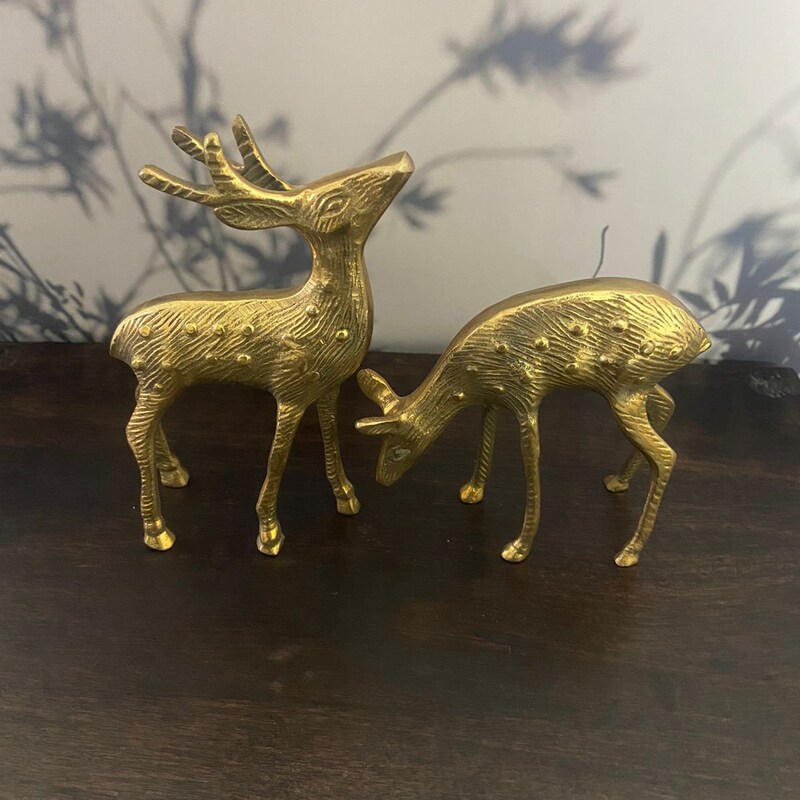 Gold Deer Figurines - Etsy