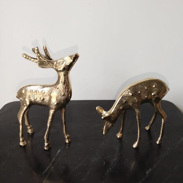 Gold Deer Figurines - Etsy