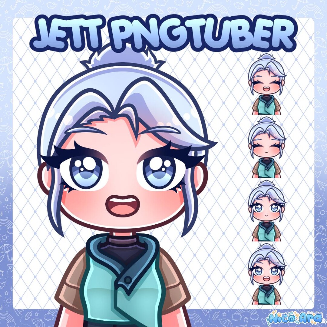 Jett VALORANT Chibi Pngtuber Model for Twitch/youtube | Vtuber Model ...