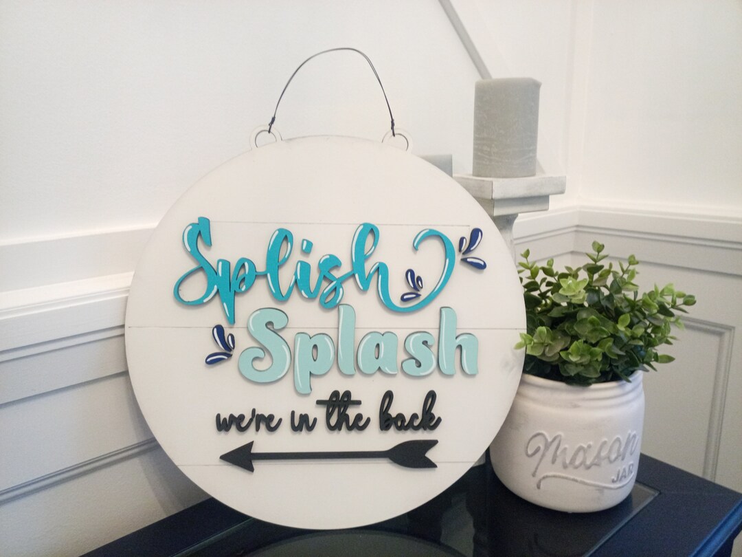 Splish Splash Door Hanger - Arrow Can Go Either Way- DIGITAL FILE - Etsy