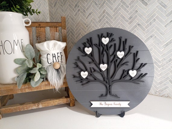 6 Person 12 Family Tree Round With Bonus Stand | Etsy