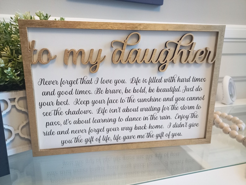 To My Daughter Sign With Stand - DIGITAL FILE - Etsy