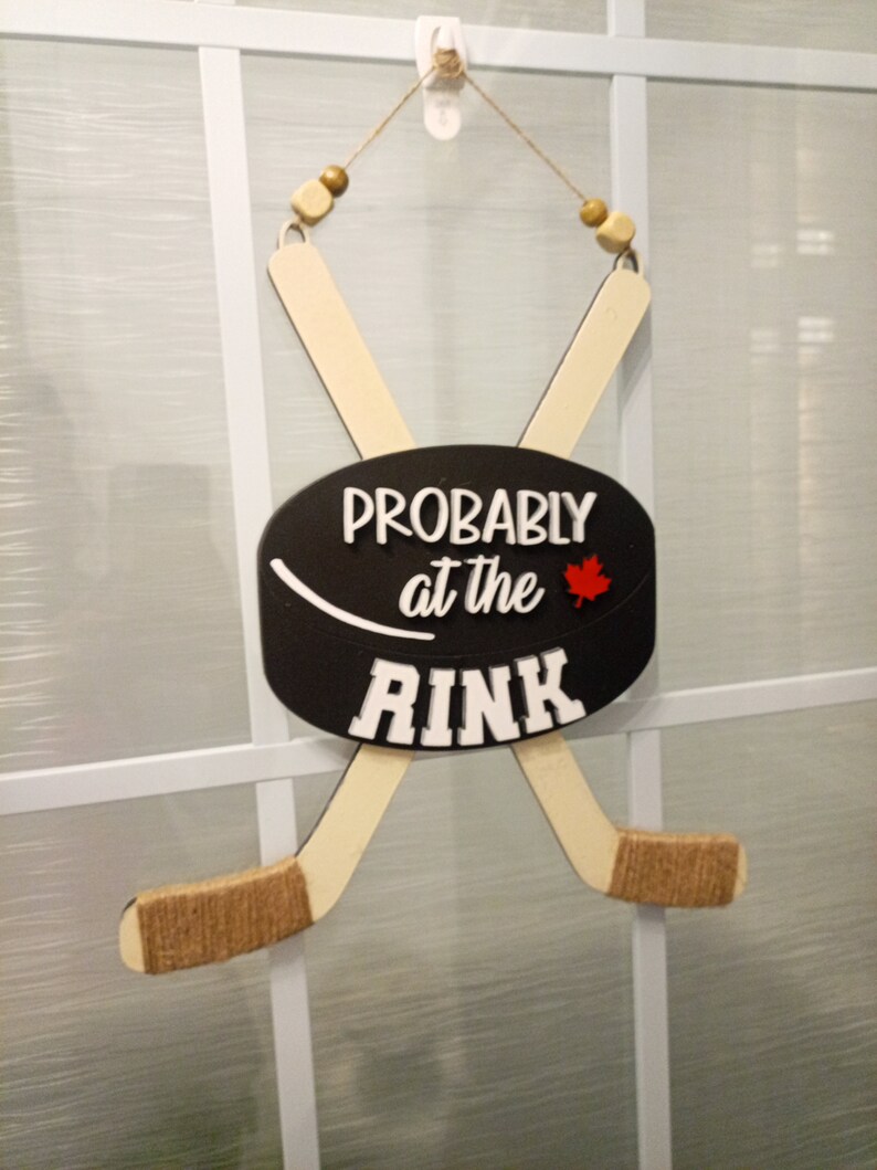 Probably at the Rink Hockey Door Hanger DIGITAL FILE - Etsy