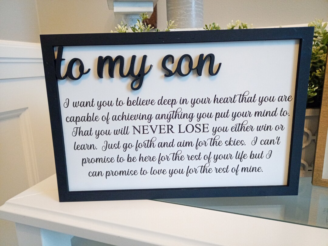 To My Son Sign and Stand - DIGITAL FILE (son File Only - Daughter Sold ...