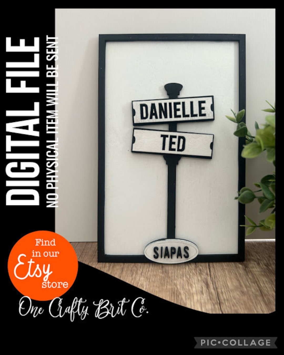 Street Sign Family Sign - DIGITAL FILE - Resizeable - up to 5 Family ...