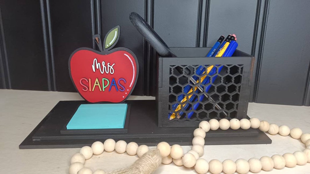 Desk Caddy Teacher Sticky Note Holder Pencil Holder 13x6 - DIGITAL FILE ...