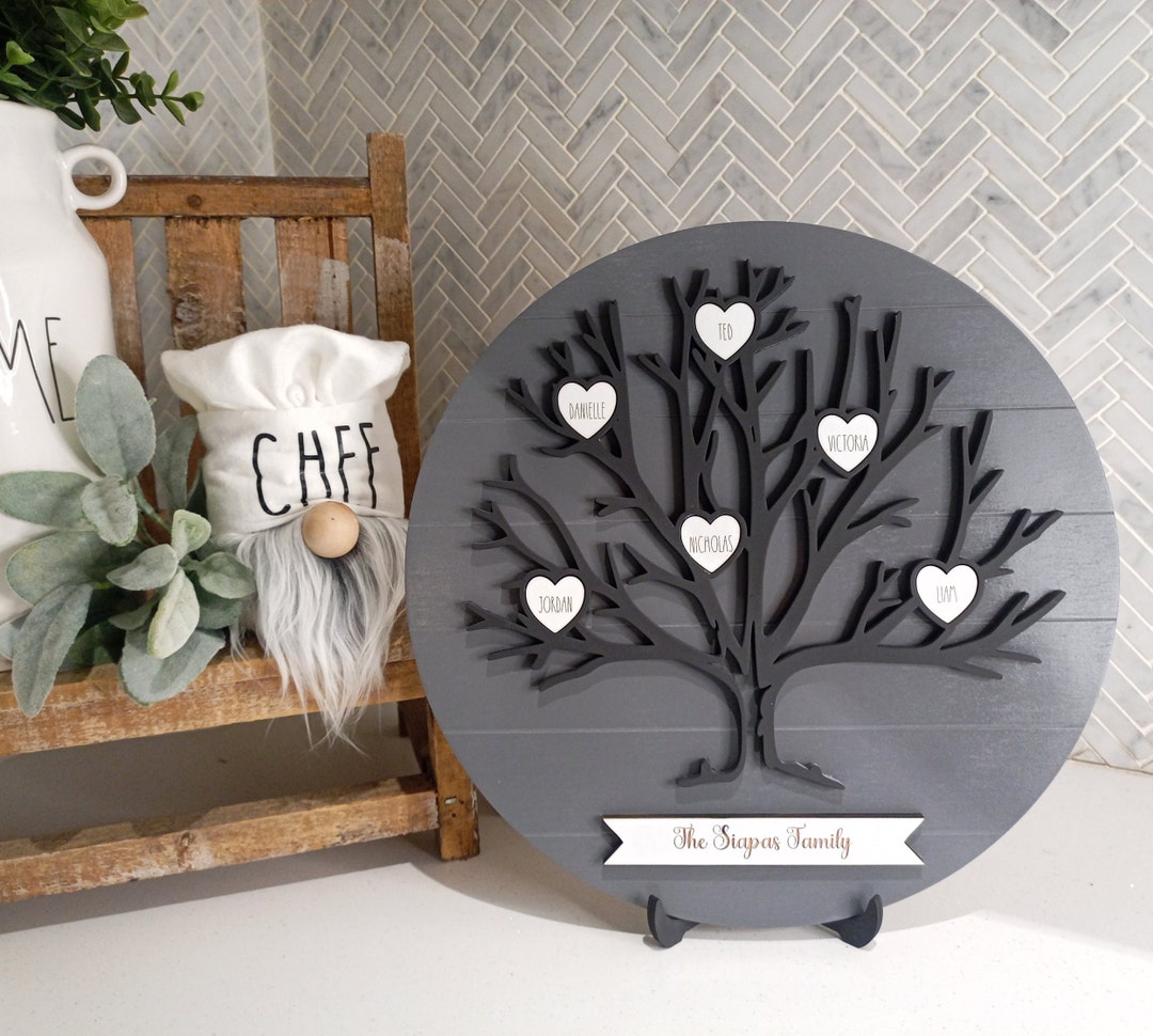 2 Person - 12" Family Tree Round With Bonus Stand - DIGITAL FILE ONLY ...