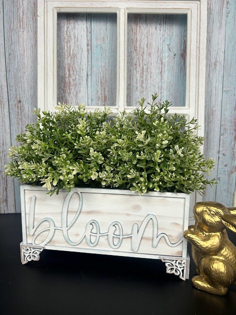 Planter Box With Decorative Feet and 3 Options for Words - DIGITAL FILE ...