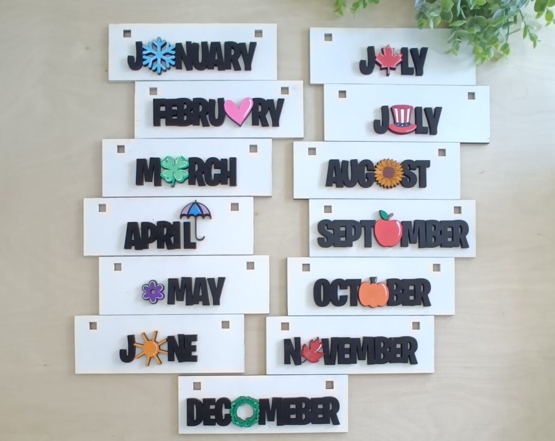 Add on Months for Interchangeable Calendar - DIGITAL FILE (calendar Not ...