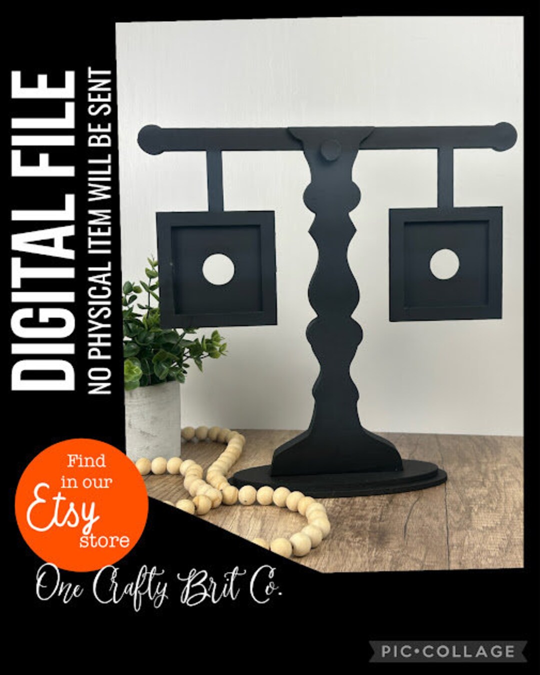 Faux Scale Interchangeable Double Desktop Office Home Sign With Inserts ...
