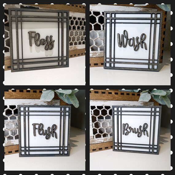 Set of 4 Washroom Signs Bundle Resizable DIGITAL FILE - Etsy