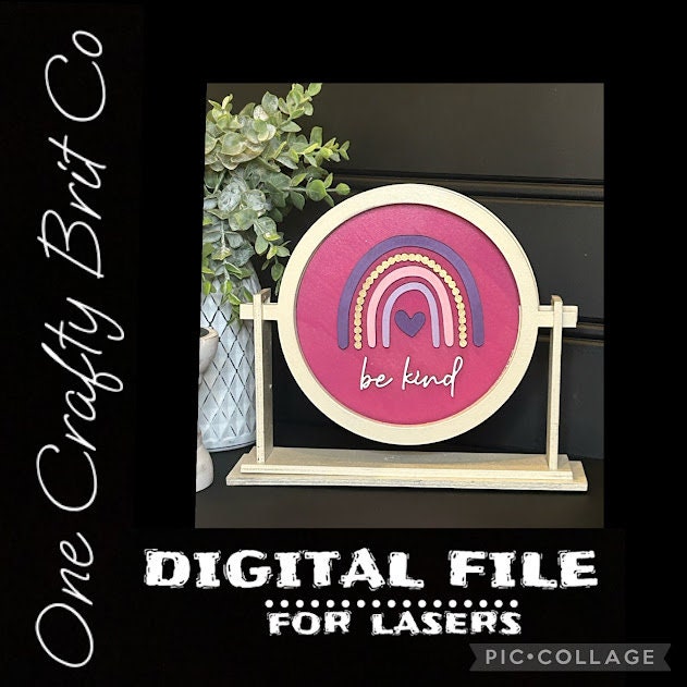 Be Kind Rainbow Insert Only DIGITAL FILE includes Round and Square ...