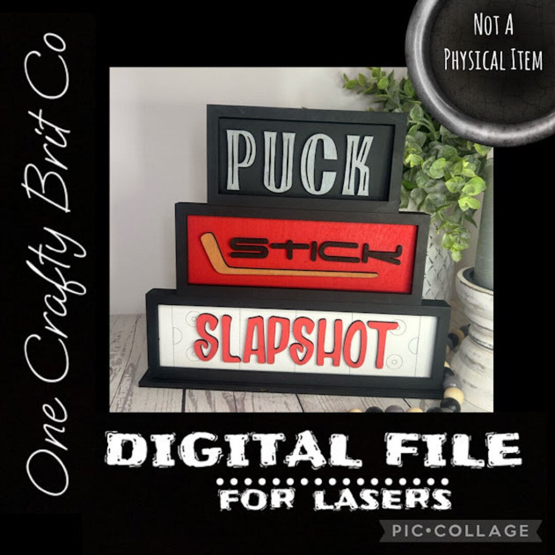 Puck Stick Slapshot Inserts Only - DIGITAL FILE (includes Tabletop and ...