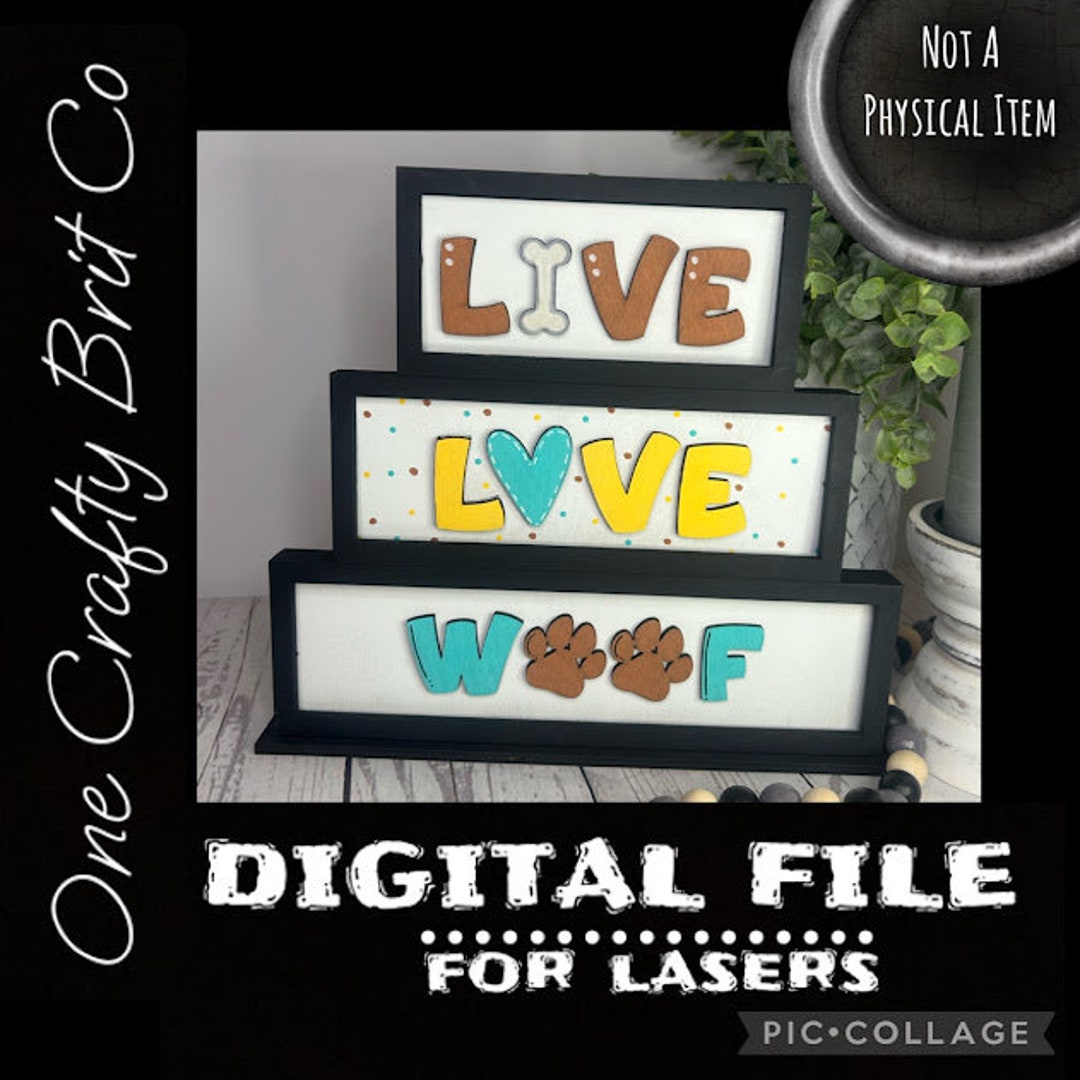 Live Love Woof Inserts Only - DIGITAL FILE (includes Tabletop and ...