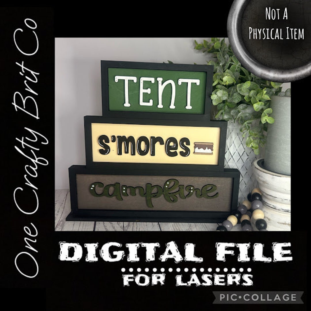 Tent S'mores Campfire Inserts Only - DIGITAL FILE (includes Tabletop ...