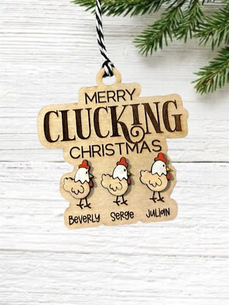 Clucking Family Christmas Chicken Ornament 2-6 Chickens - DIGITAL ...