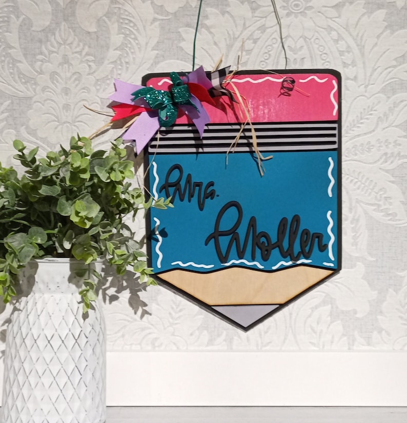 Pencil Door Hanger Teacher - DIGITAL FILE - Etsy