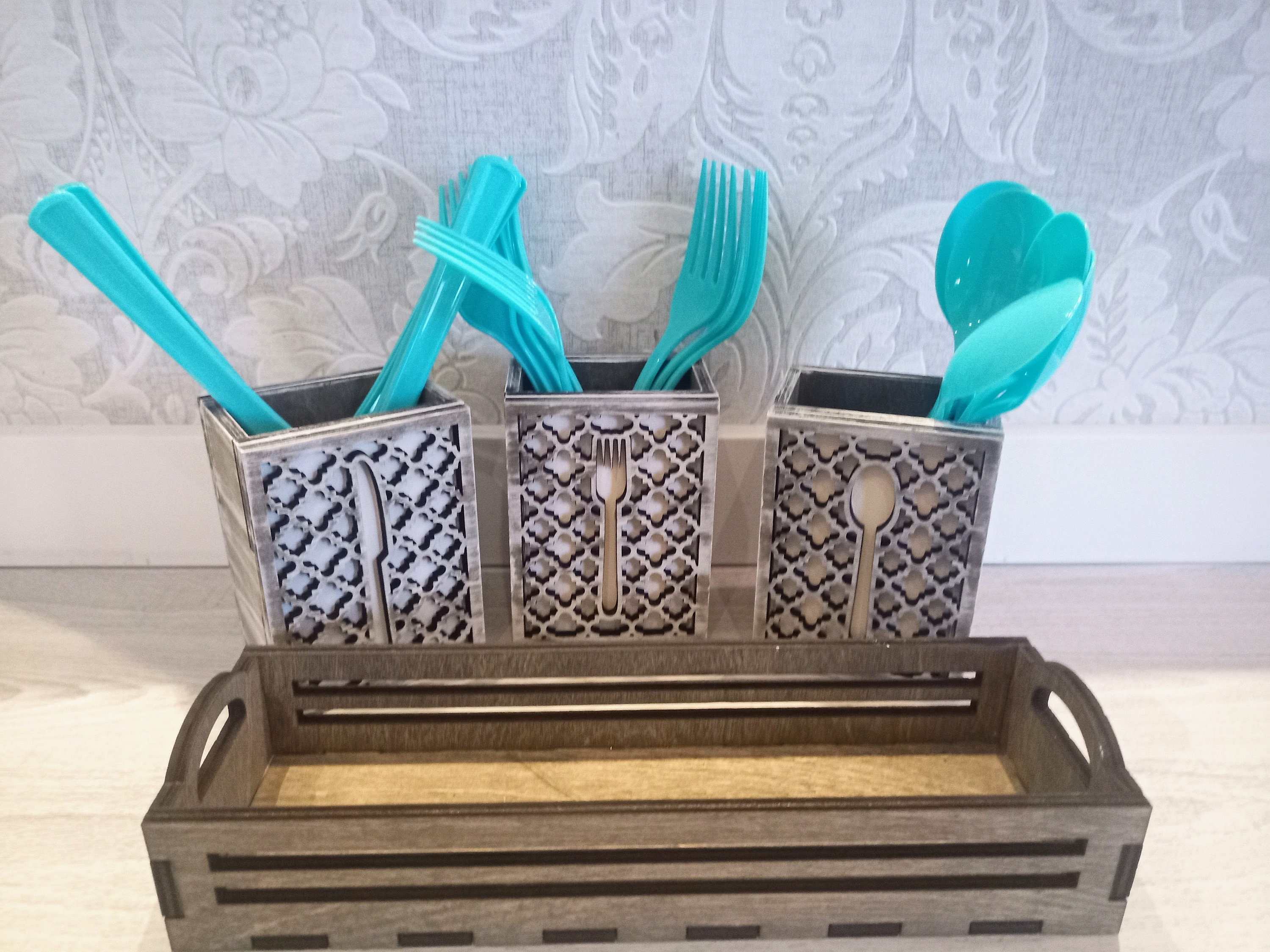 Cutlery Holder Caddy Basket Knives Forks Spoons - DIGITAL FILE - Etsy