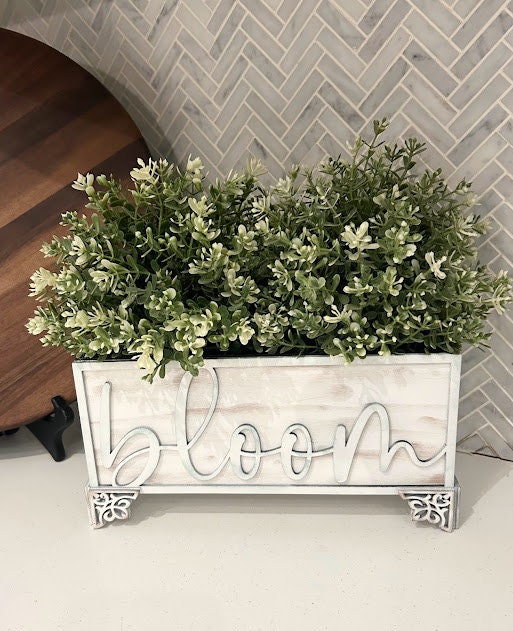 Planter Box With Decorative Feet and 3 Options for Words - DIGITAL FILE ...