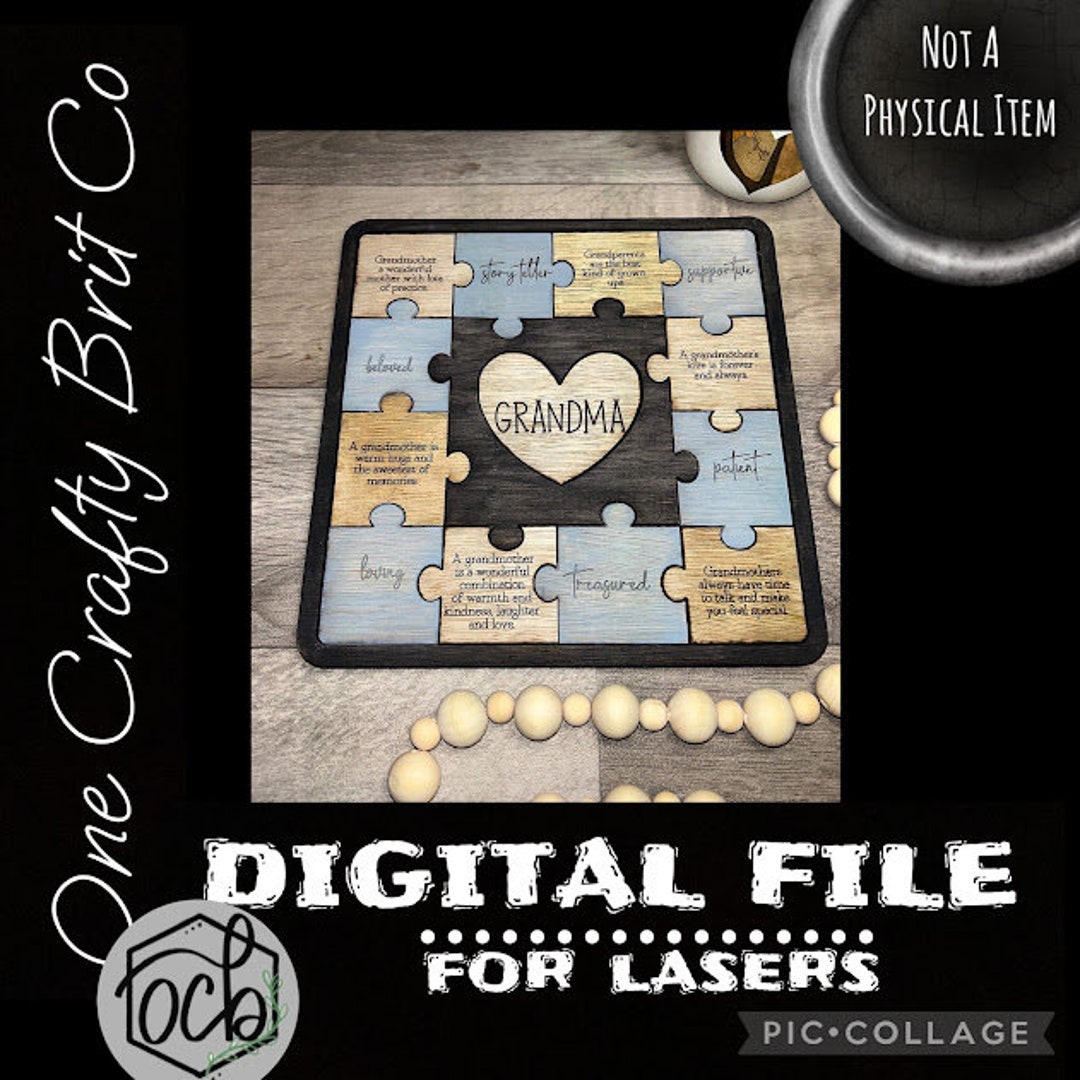 Grandma Puzzle Includes G-ma Grandma Gramma Nana Gran Mimi - DIGITAL ...
