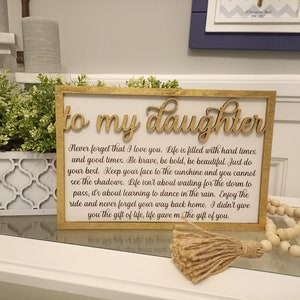To My Daughter Sign With Stand - DIGITAL FILE - Etsy
