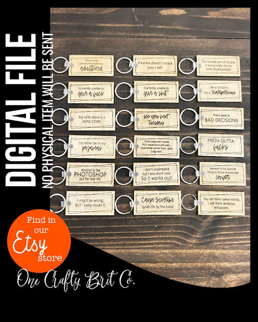 Sassy Keychain Bundle II - DIGITAL FILE - Etsy