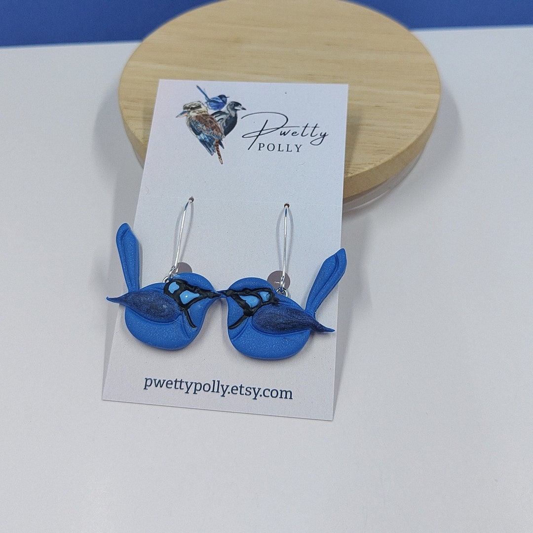 Blue Wren Earrings Native Birds Blue Bird Earrings Bird Lovers Pwetty ...