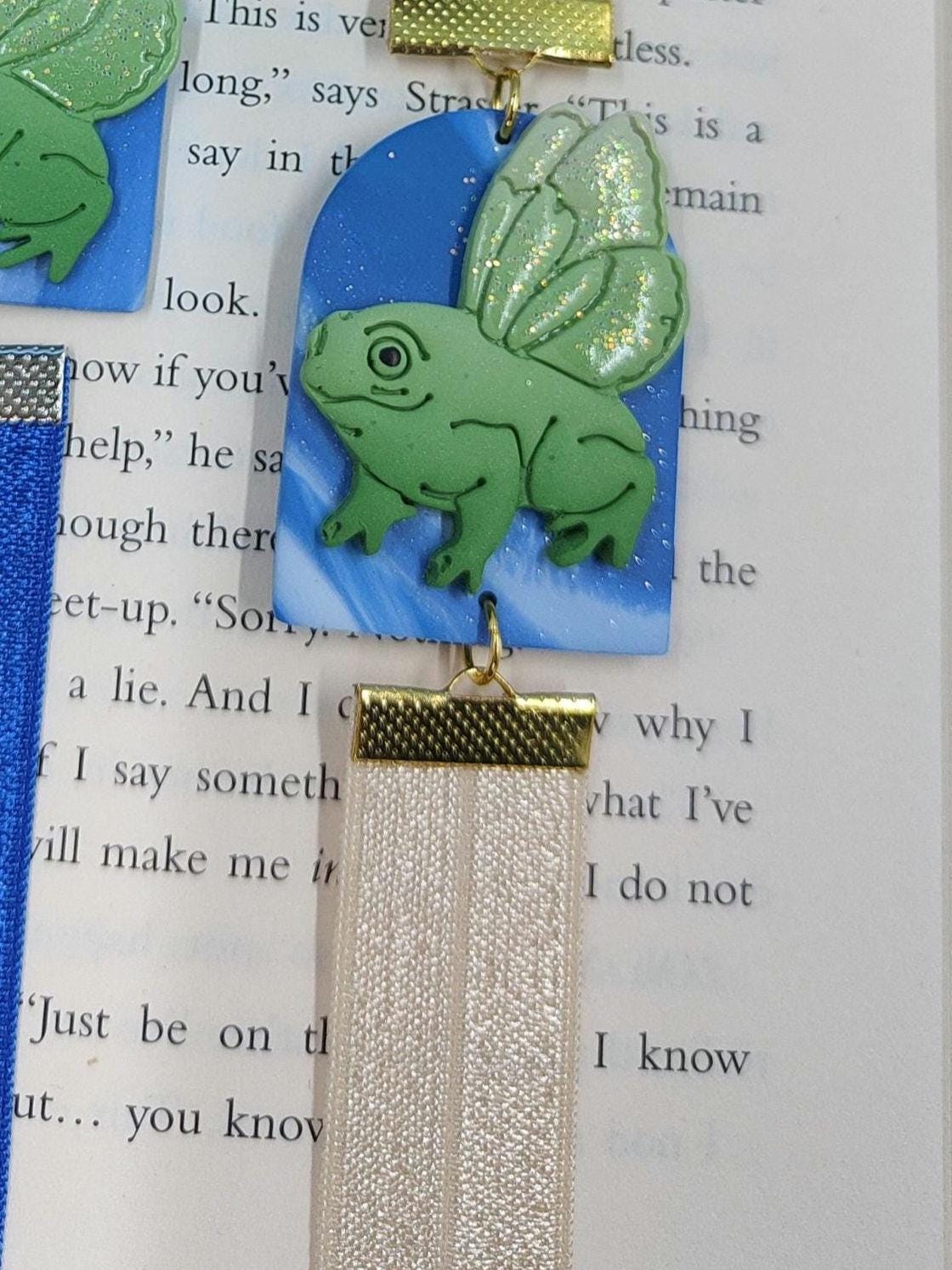 Fairy Frog Polymer Clay and Elastic Deluxe Bookmark | Journal Marker ...