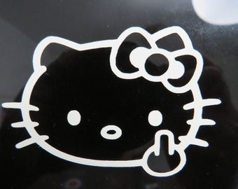 White Hello Kitty Vinyl Decal Sticker - Etsy Canada