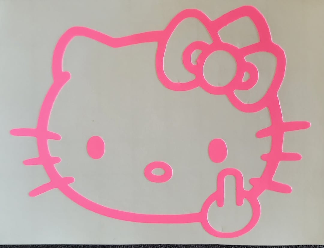 Hello Kitty Vinyl Decal Sticker Hot Pink - Etsy