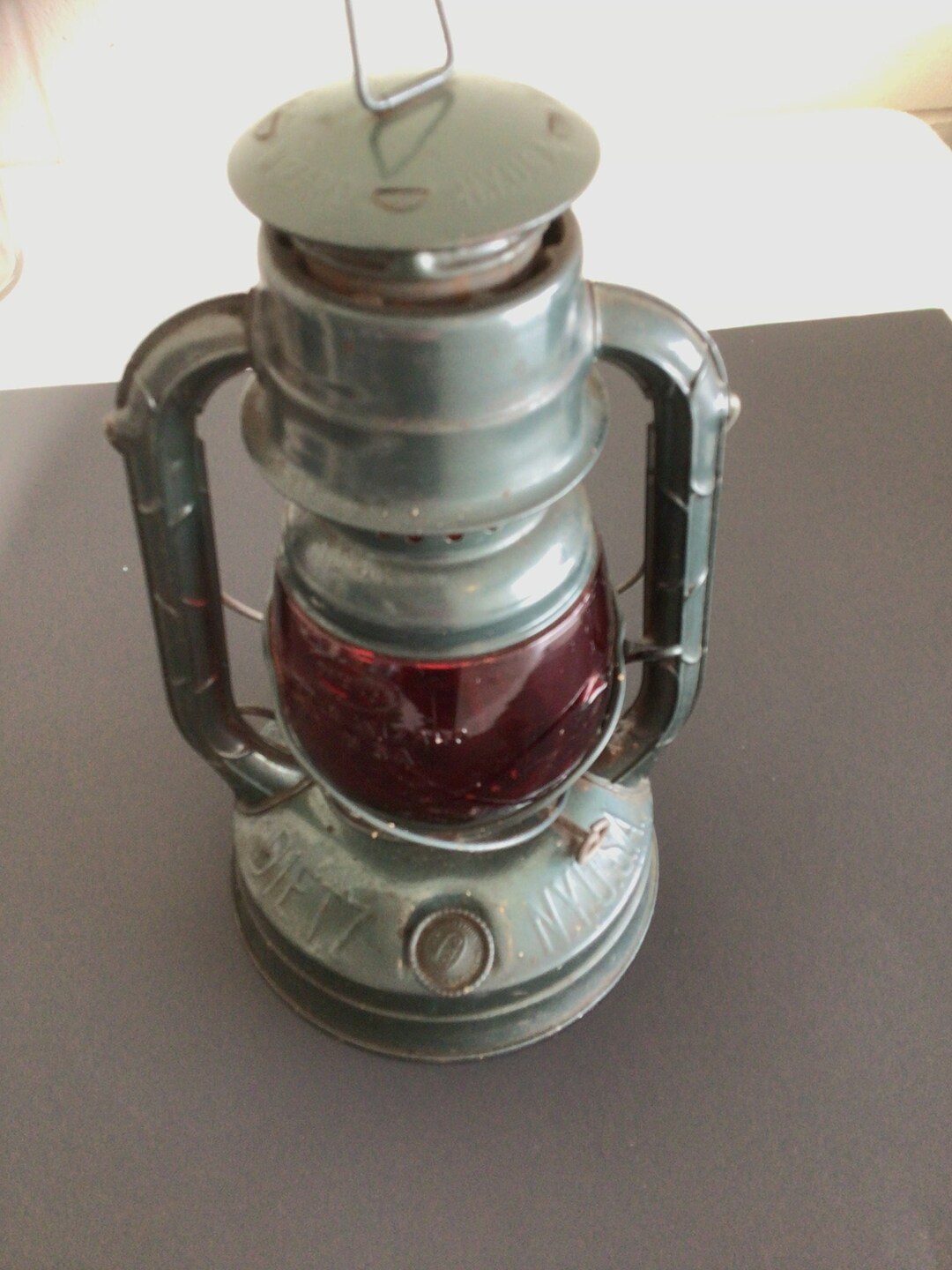 NY, USA, Dietz , Little Wizard Blue Railroad Lantern With Red Globe, - Etsy