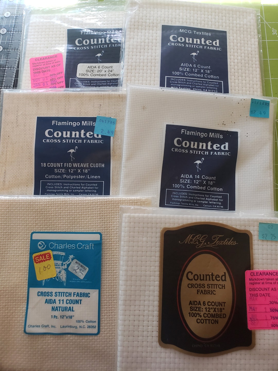 Counted Cross Stitch Aida Cloth Assorted Sizes VINTAGE FIND - Etsy