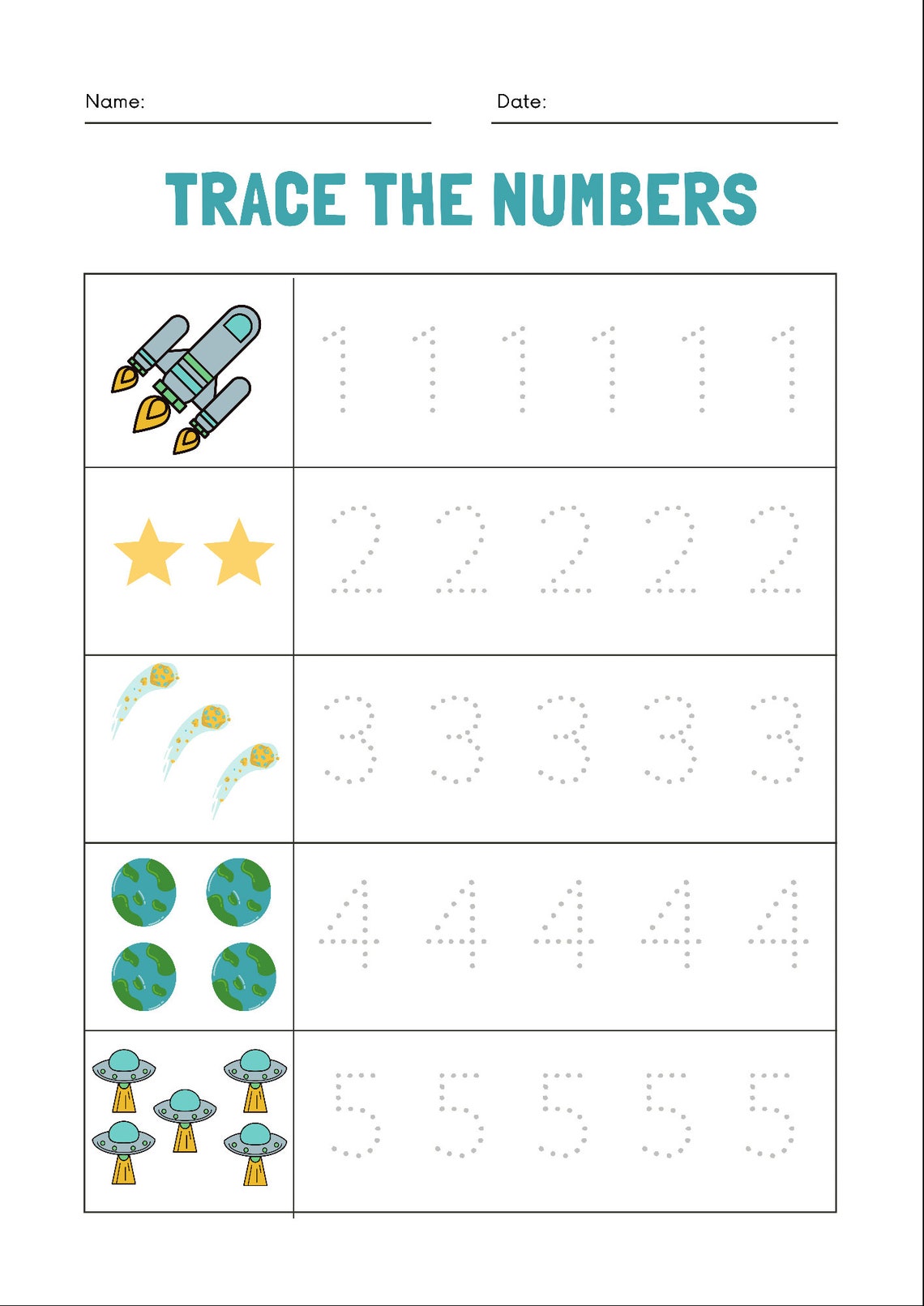 36 Page Space Theme Pre-k and Kindergarten Worksheets - Etsy