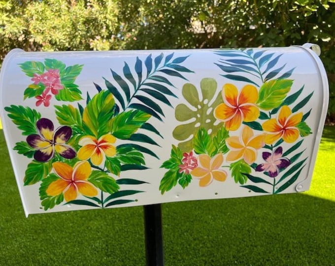 Hand Painted Mailboxes Tropical Beach Coastal, Coral, Waves ...