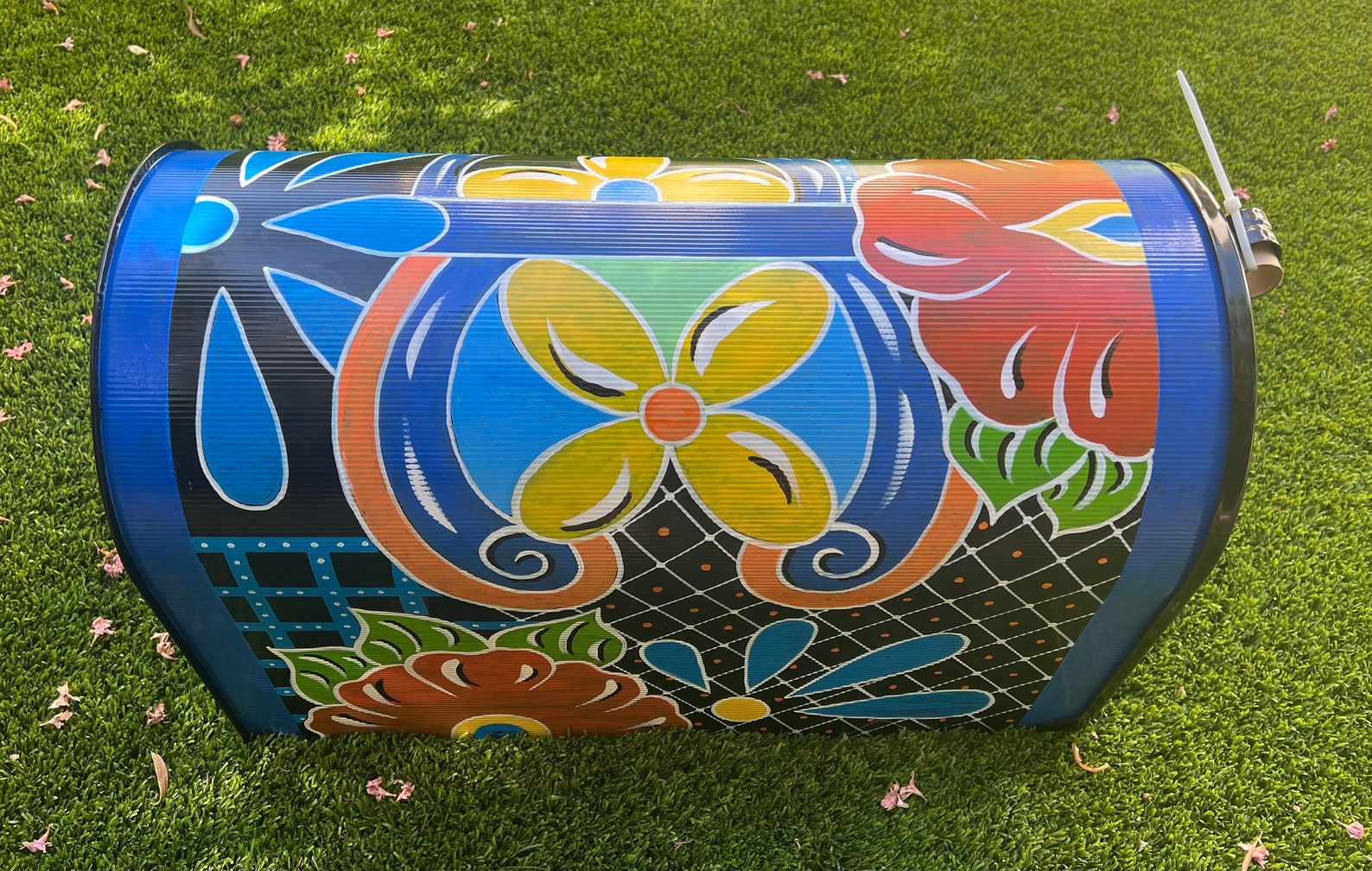 Jumbo Mailbox, Custom Hand Painted, Handmade, Black Steel Metal, Extra ...