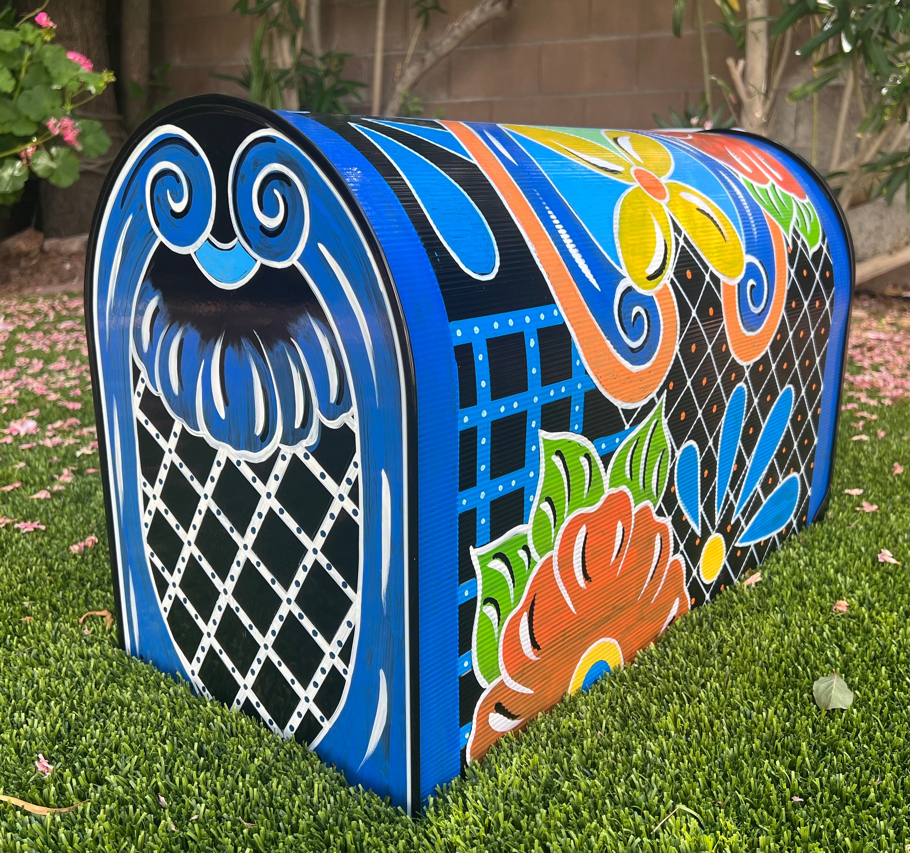Jumbo Mailbox, Custom Hand Painted, Handmade, Black Steel Metal, Extra ...
