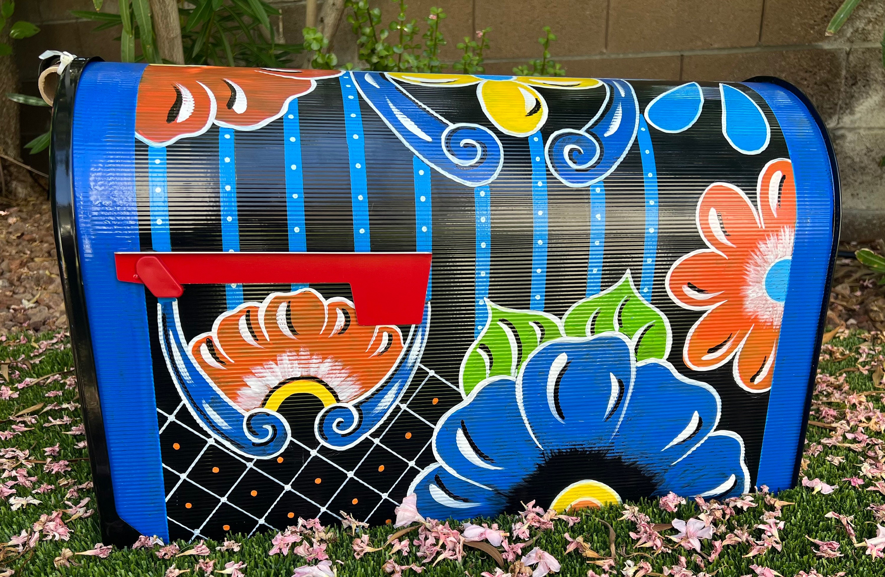 Jumbo Mailbox, Custom Hand Painted, Handmade, Black Steel Metal, Extra ...