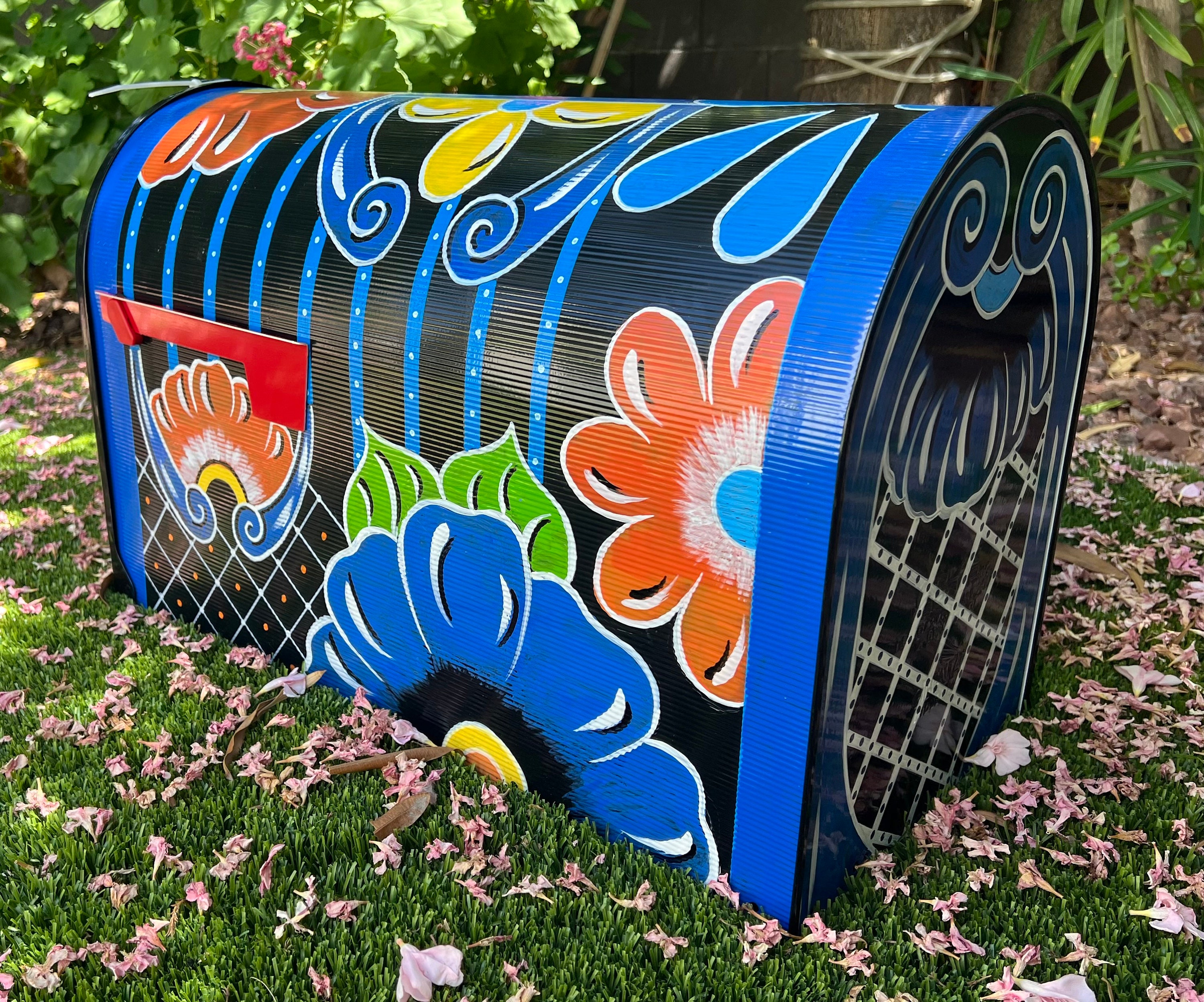 Jumbo Mailbox, Custom Hand Painted, Handmade, Black Steel Metal, Extra ...