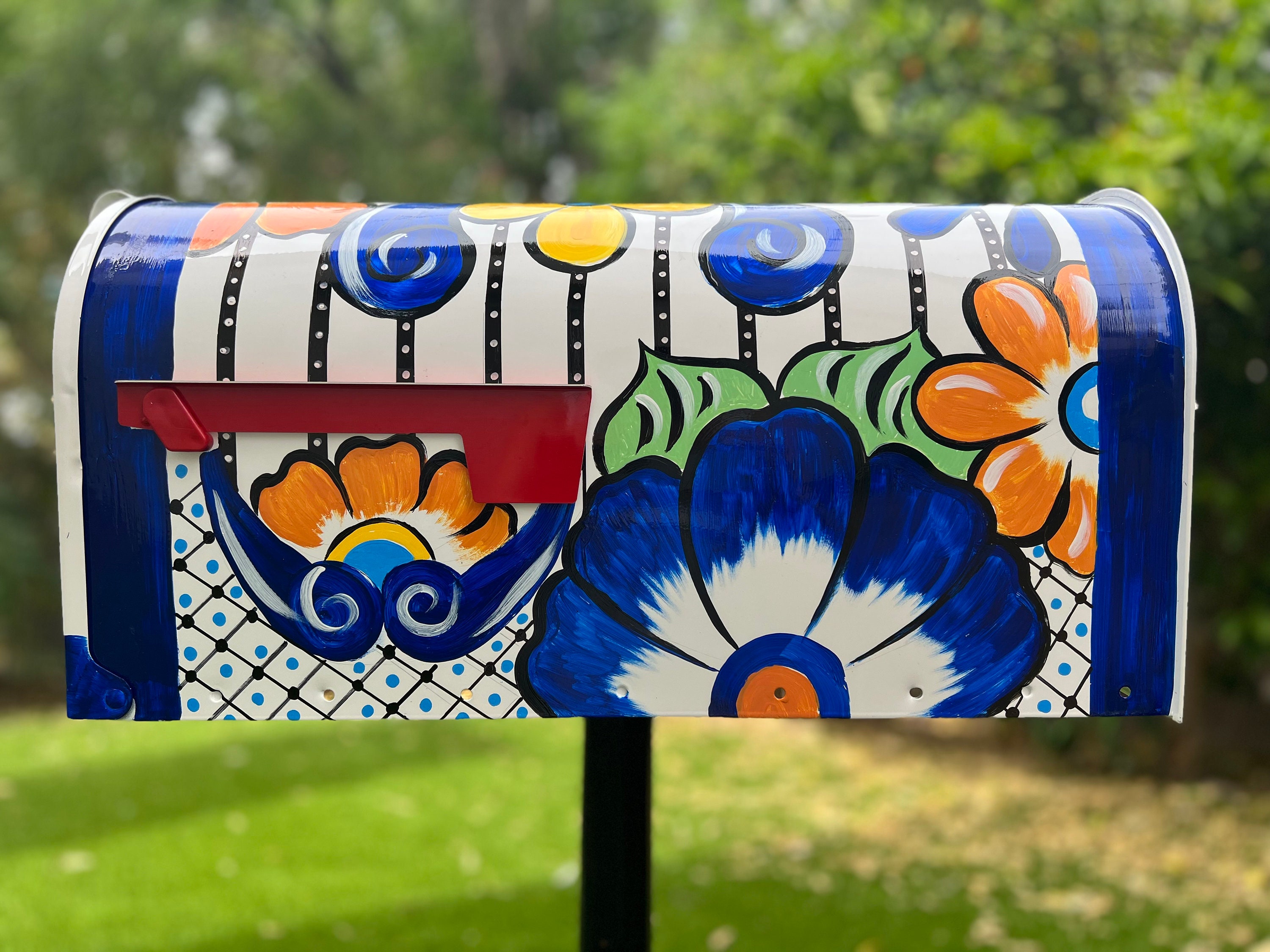 Large Handmade Mailbox, Custom Hand Painted, Colorful Talavera Mexican ...