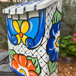 Small Wall Mount White Mailbox, Custom Handmade Painted, Colorful ...