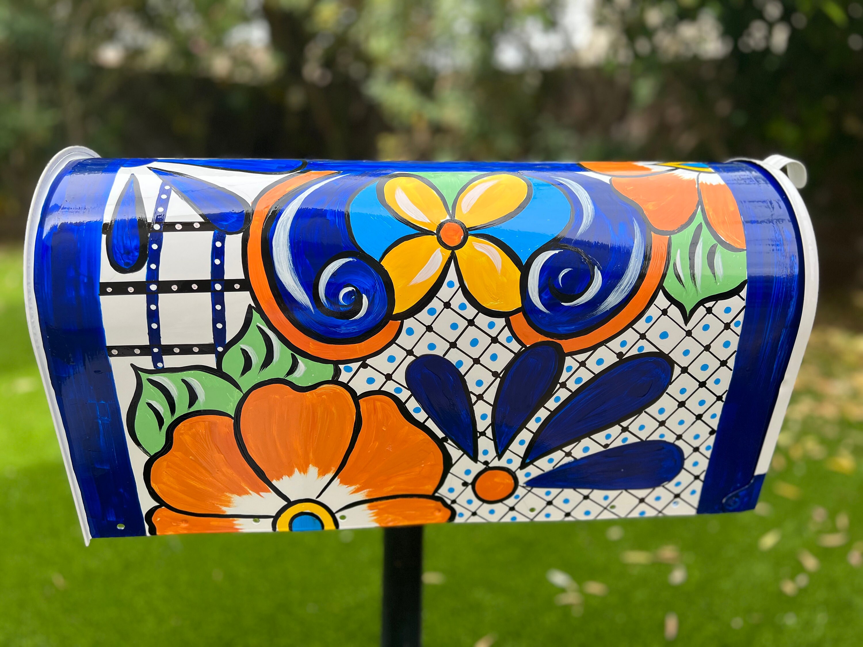 Large Handmade Mailbox, Custom Hand Painted, Colorful Talavera Mexican ...
