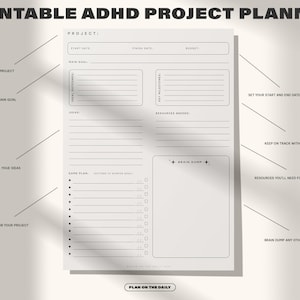 ADHD Project Planner Printable/digital | ADHD Planner | to Do List ...