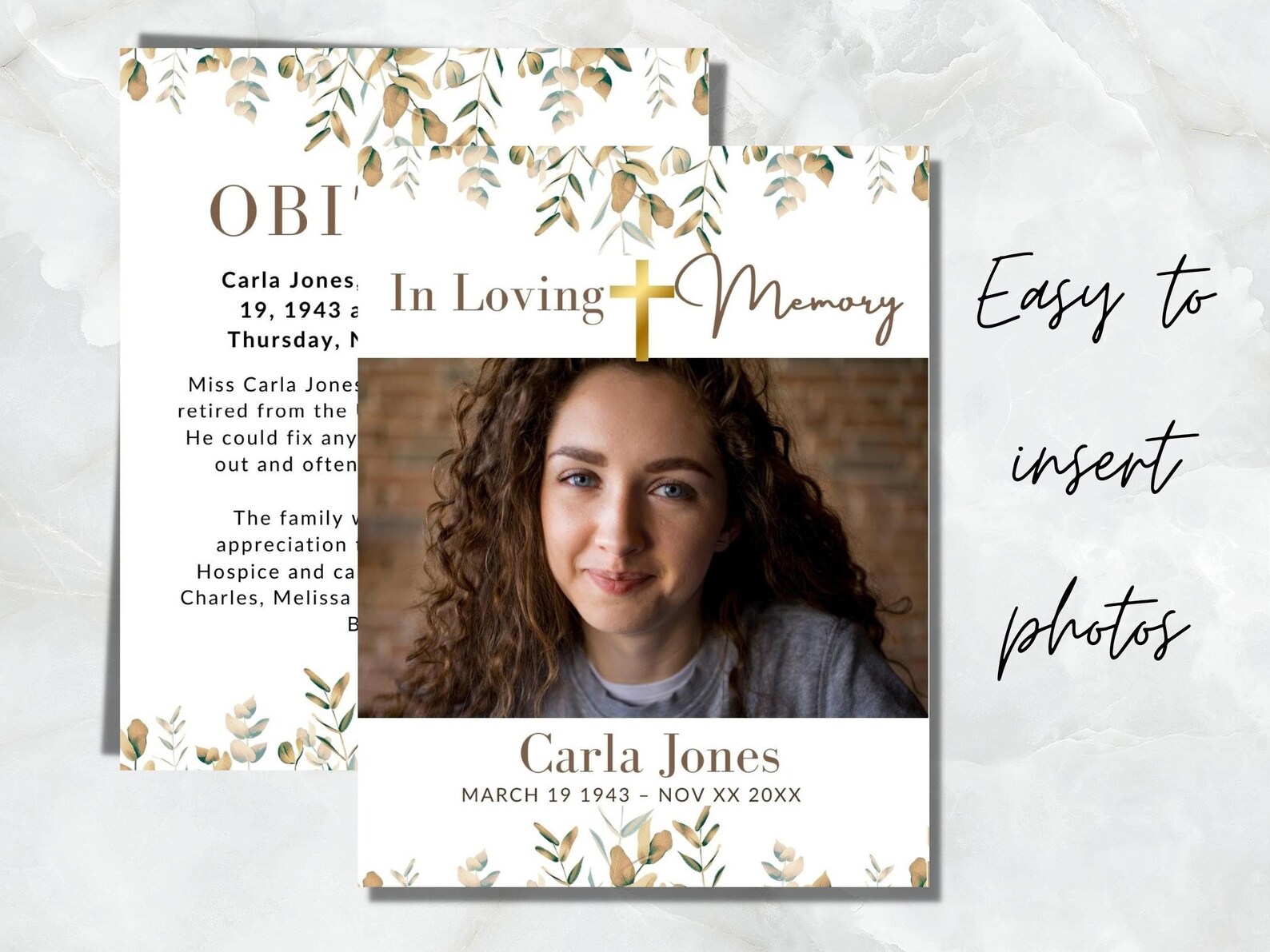 Tabloid Funeral Program Template, 8 Page Funeral Program Template ...