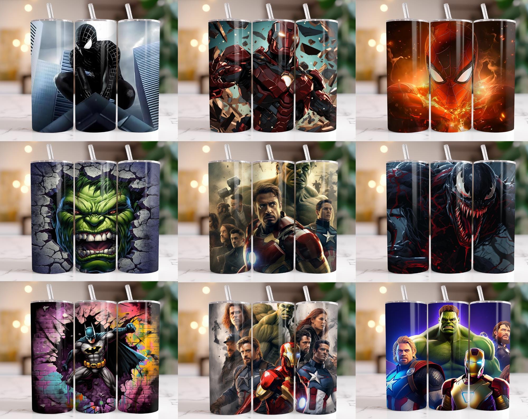 120+ Marvels Tumbler Wrap Bundle Superheros Tumbler Wrap Spiderman ...