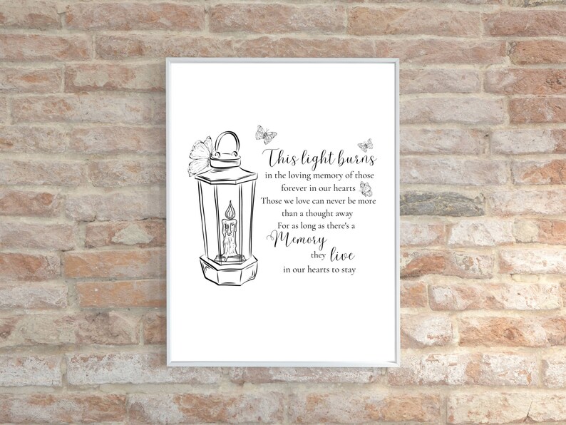 Memory Sympathy Sign SVG, in Loving Memory Lantern, Memory Sympathy ...