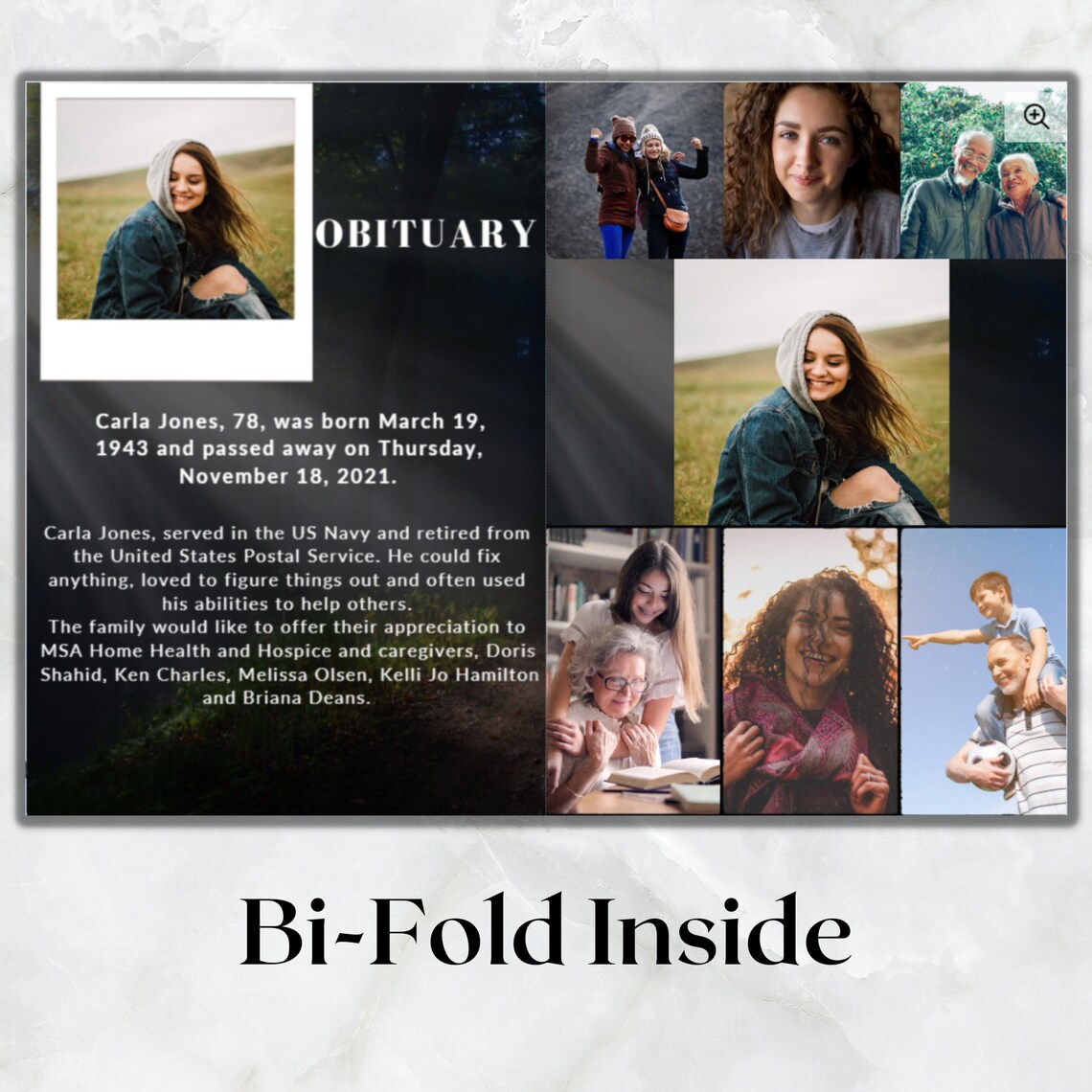 3 Sizes Bifold Trifold Single Funeral Program Template 8 - Etsy