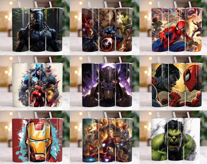 280 Marvels Tumbler Wrap Bundle Superheros Tumbler Wrap Spiderman ...
